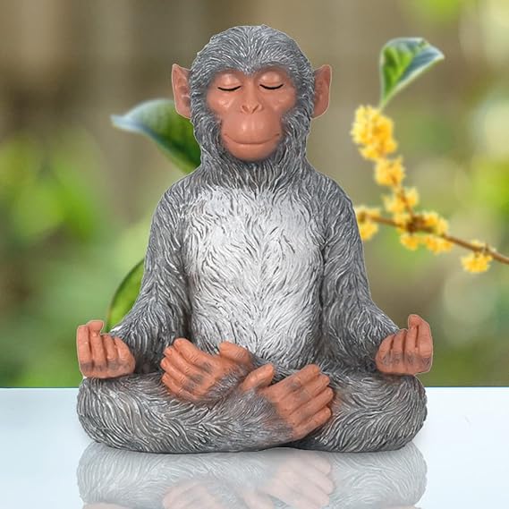 Amazon.com: Big Size Zen Yoga Monkey Statues Outdoor or Indoor, Feng ...