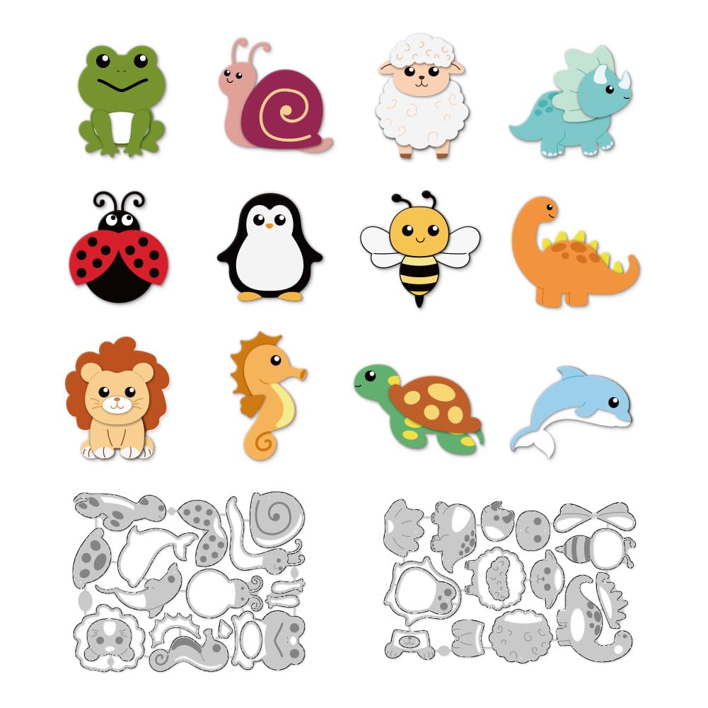 Amazon.com : DELORIGIN Cartoon Animals Cutting Dies Carbon Steel Die ...