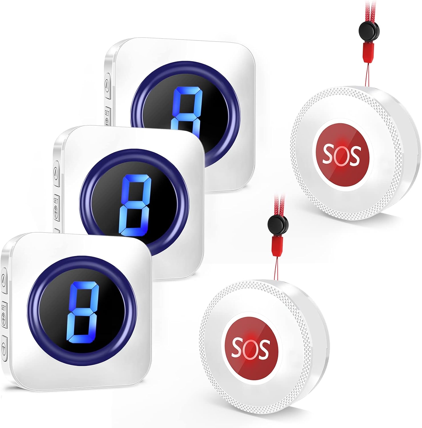 Amazon.com: SURFOU Wireless Caregiver Pager Panic Button Nurse Calling ...