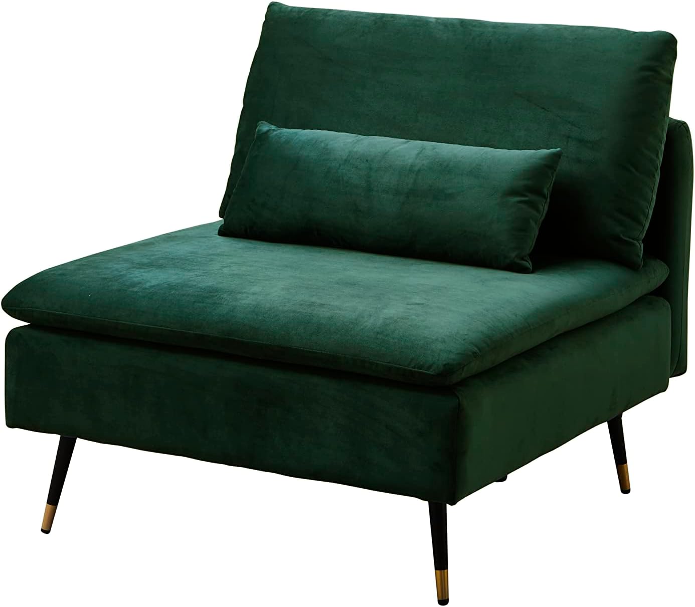 Amazon｜KaguBuy クリサンセ ソファ 1人掛け 布 ベロア調 簡単組立 クッション付き GR グリーン｜ソファ・カウチ オンライン通販