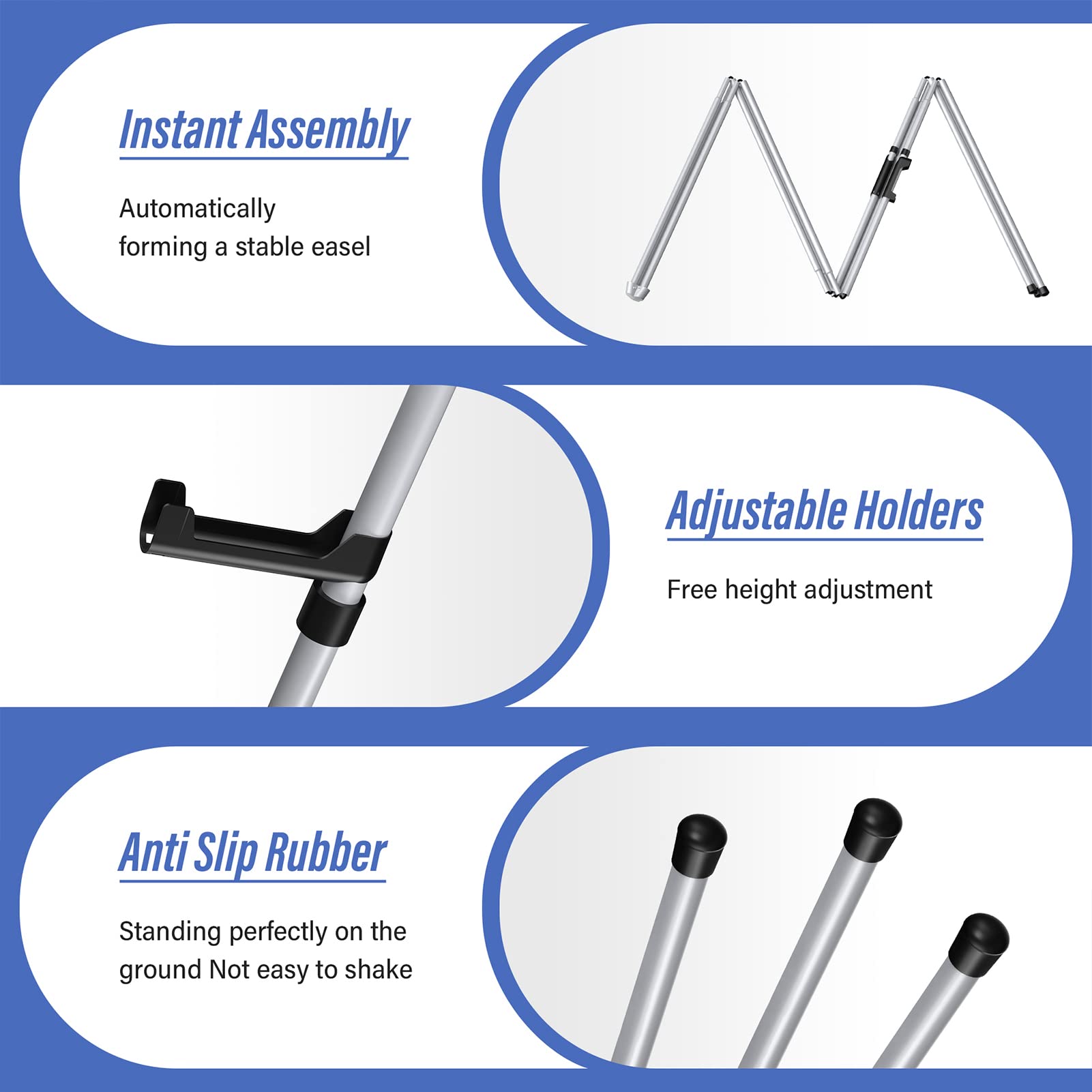 Snapklik.com : SunyesYoon Display Silver Easel Stand - 63 Artist ...