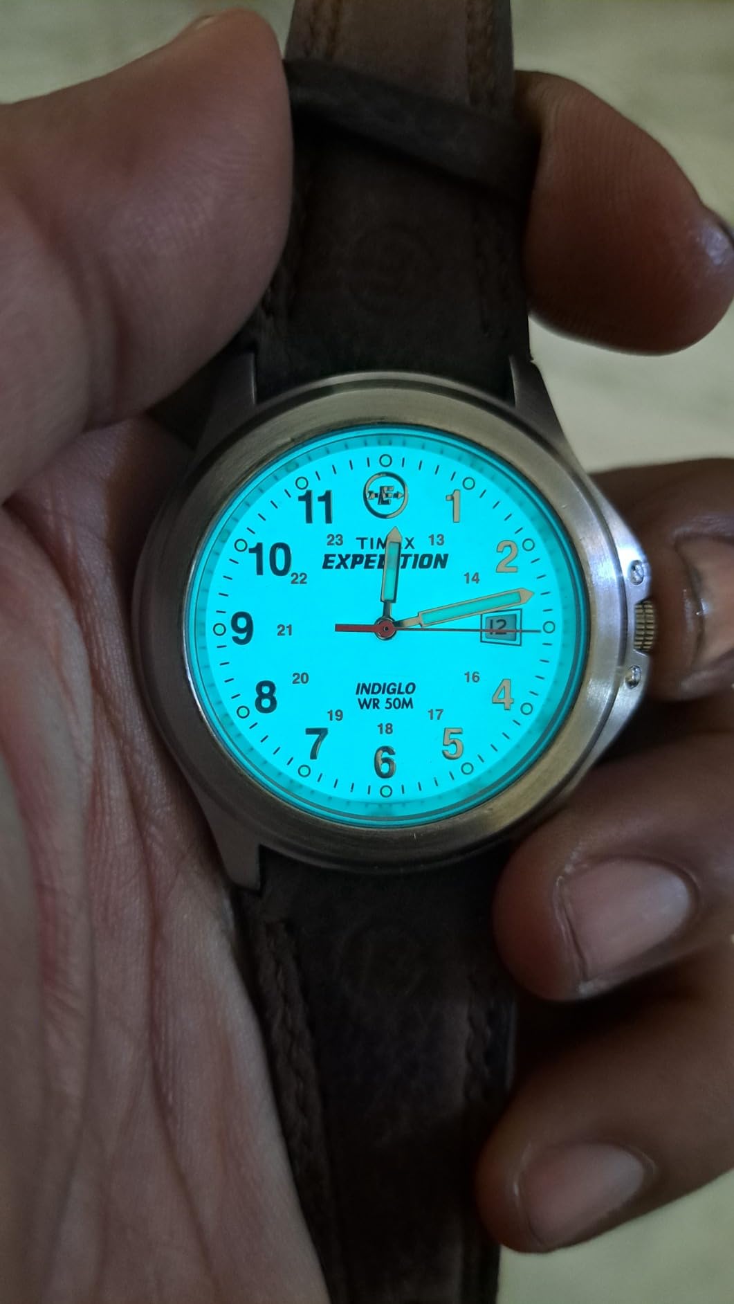 Buy TIMEX Leather Expedition Men's White Round Dial Brown Strap Analog ...