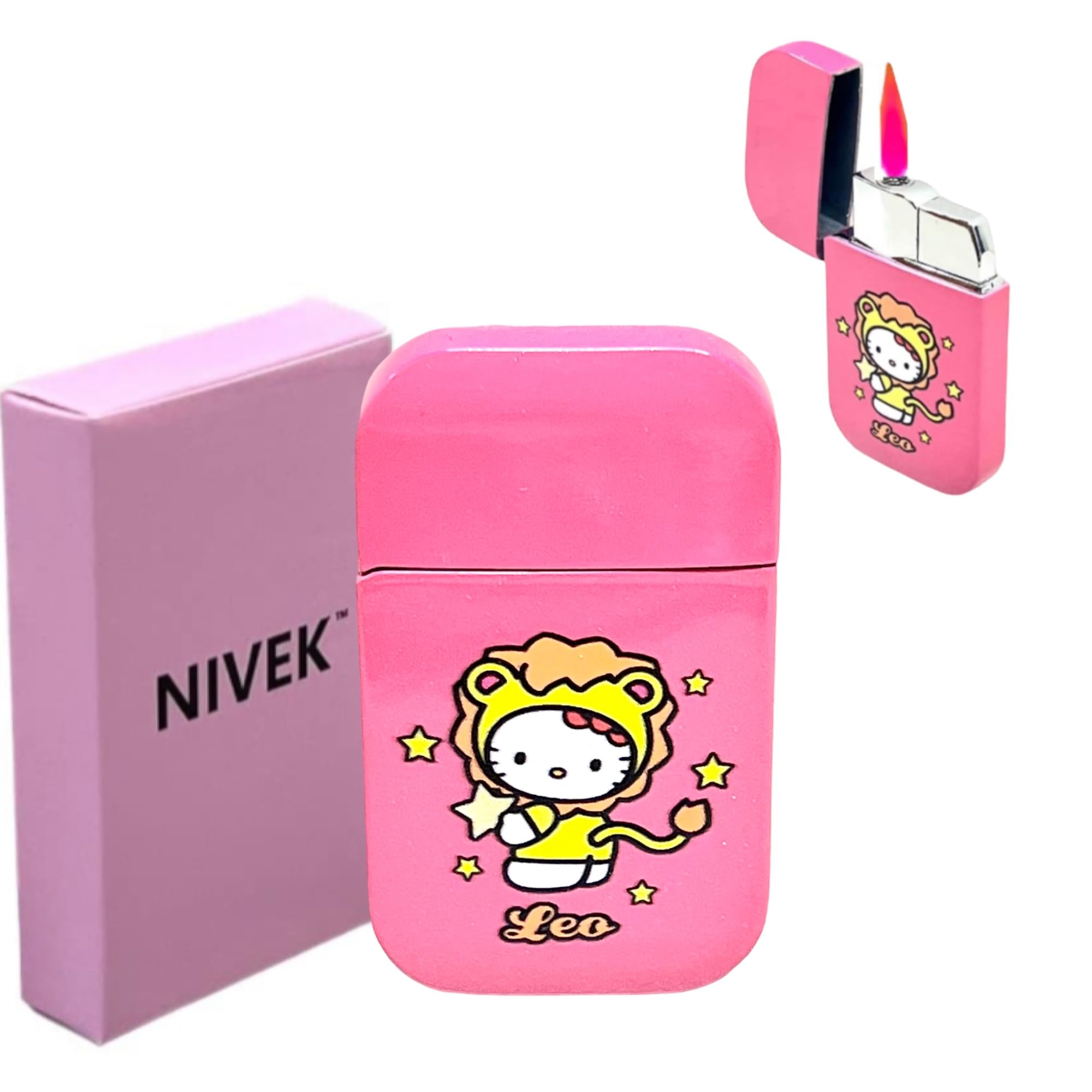 Amazon.com: NIVEK Kitty Cat Lighter Y2k 12 Consetellations Horoscope Astrology Zodiac Birth ...