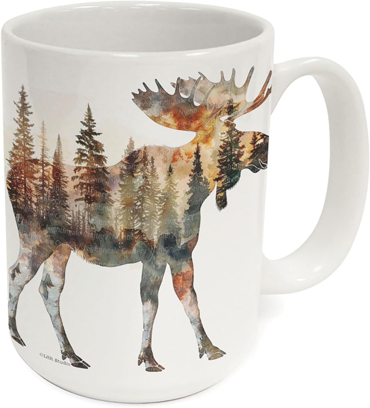 Amazon.com: Highland Home Moose Silhouette Large Decorative Ceramic Mug ...