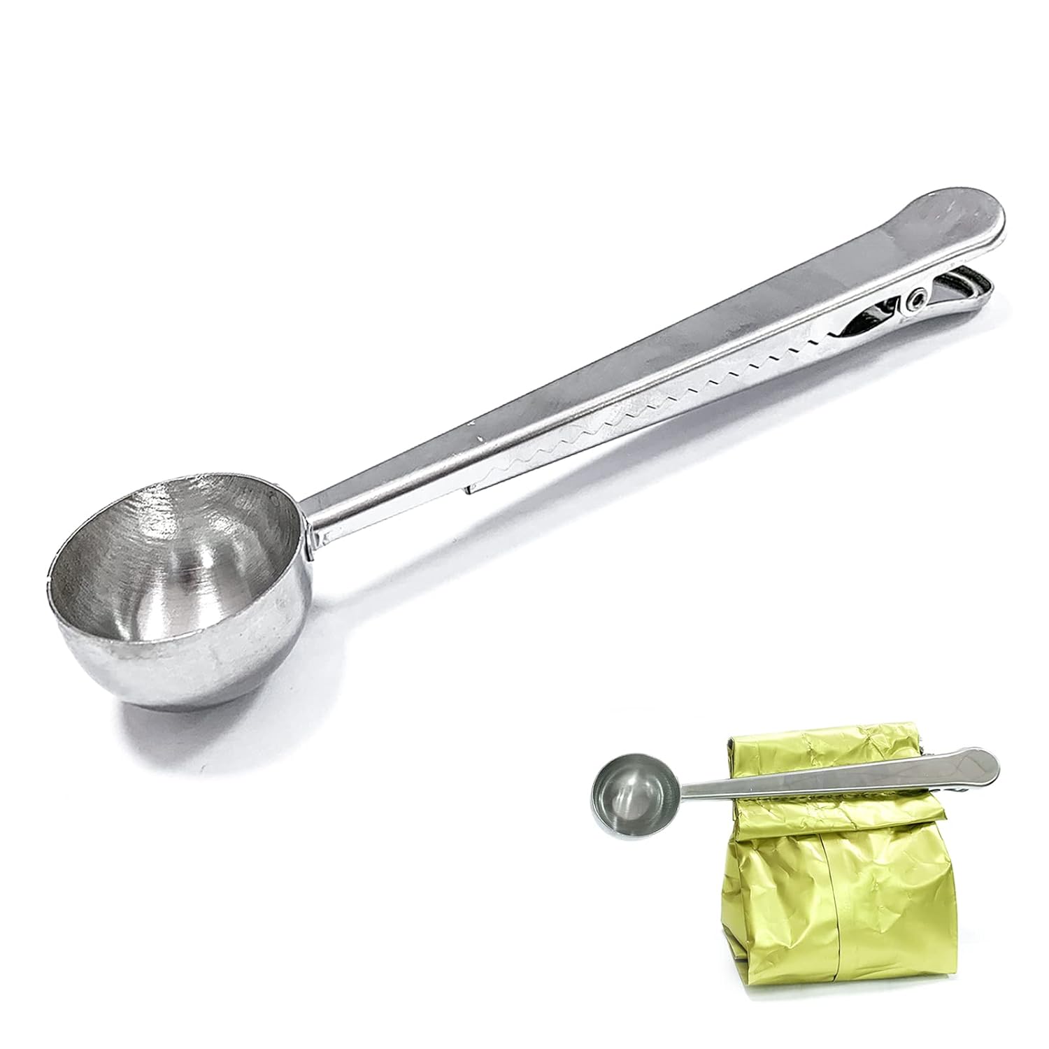 Buy Coffee Scoop Clip Stainless Steel Tablespoon Coffee Spoon with Long ...