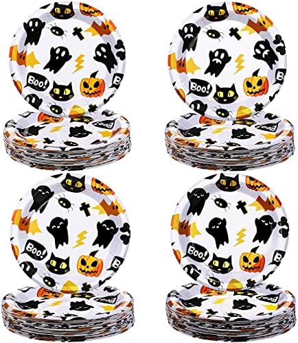 Amazon.com: Crazy Night 66 Pack Halloween Party Paper Plates,Pumpkin ...