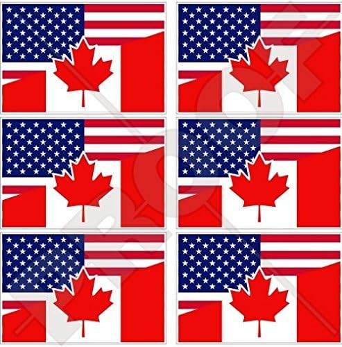 USA United States of America & CANADA American-Canadian Flag 40mm (1,6 ...