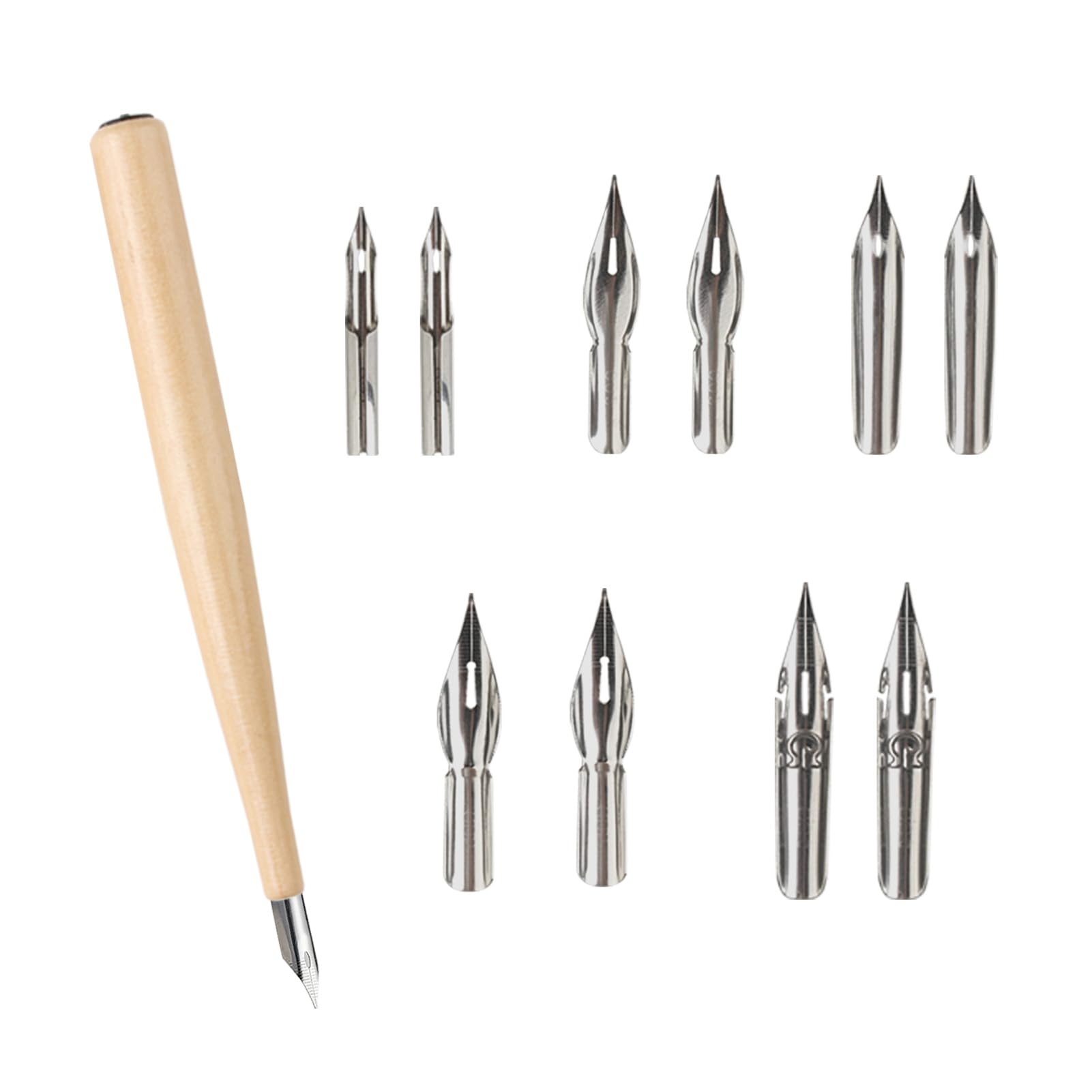 11 Pcs Dip Pen with 10 Pieces Stainless Steel Pen Replacement Nibs and ...