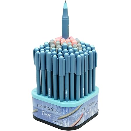 Pentonic Ball Pen (0.7 mm, Black Body, Blue Ink, Pack of 50) : Amazon.in