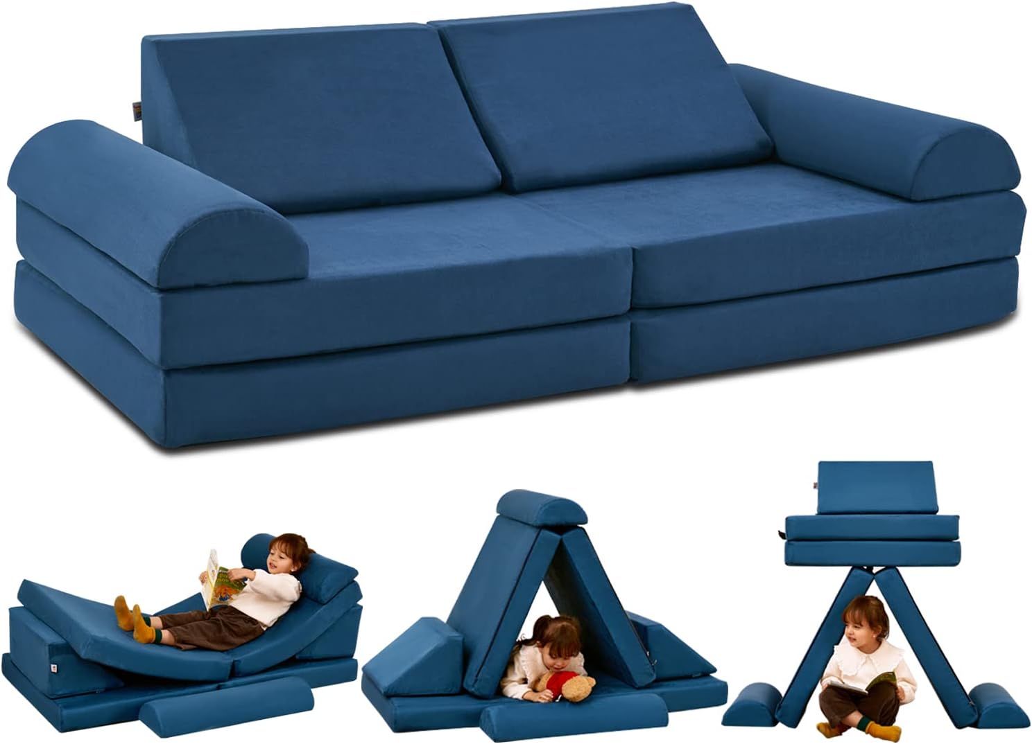 JELA Kids Couch 8PCS, Floor Sofa Modular Funiture for Kids Adults ...