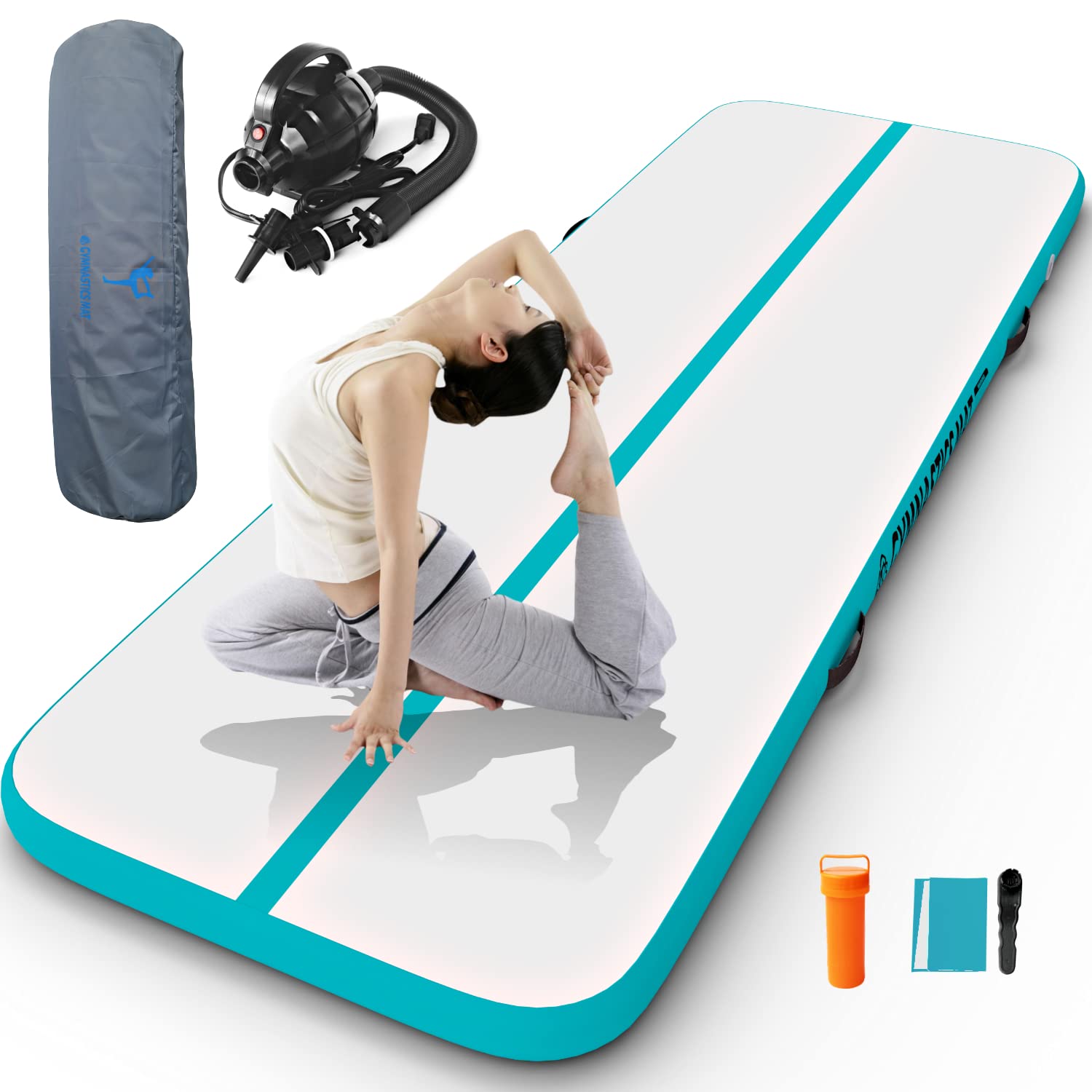 H2OSUP Inflatable Gymnastics Mat Air Track Tumbling Mat 4 inches Thick ...