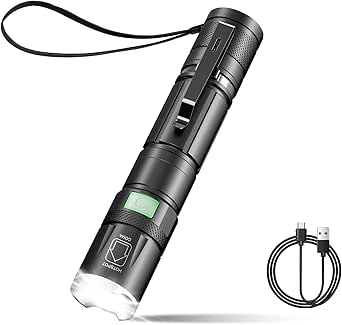 Jsoerpay LED Torch 2000 Lumens Rechargeable, Super Bright 5 Modes Tactical Torch, Adjustable ...