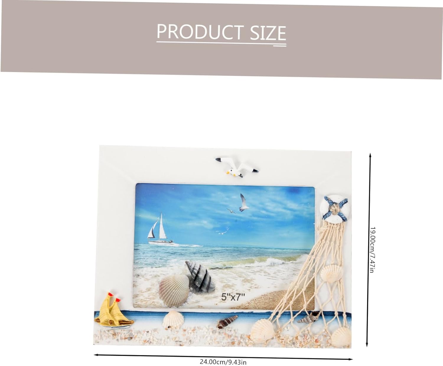 VOSAREA 4 Pcs Photo Frame Ocean Themed Picture Frames Beach Themed ...
