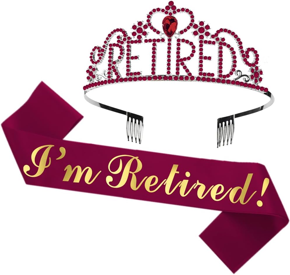 Amazon.com: JETKONG Retirement Party Decorations Retired Tiara/Crown ...