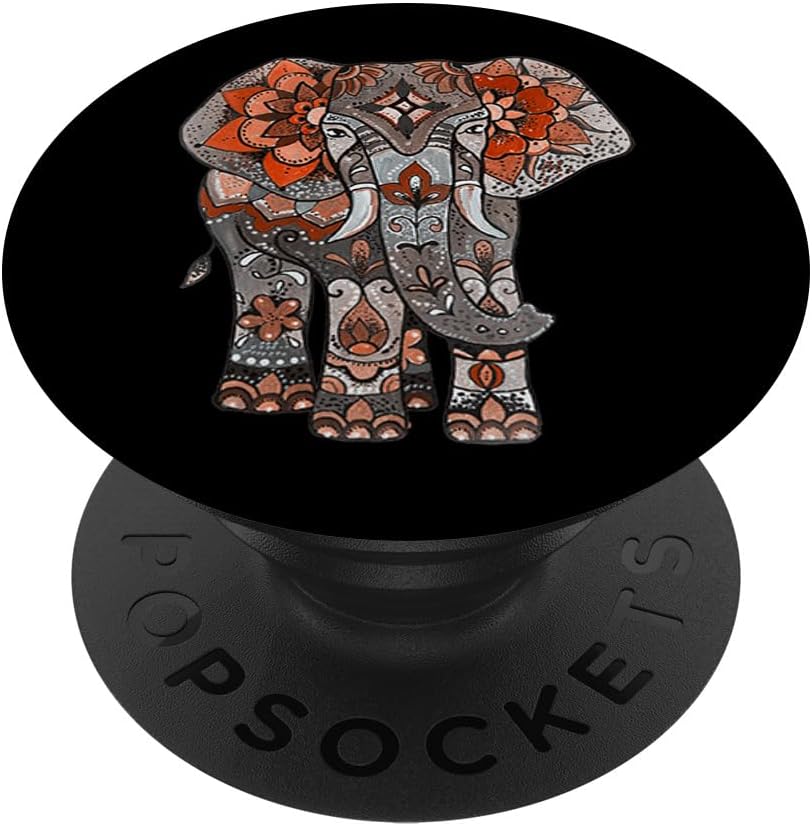 Amazon.com: Mandala Mother Elephant Animal - Detailed Graphic Design PopSockets Standard PopGrip ...