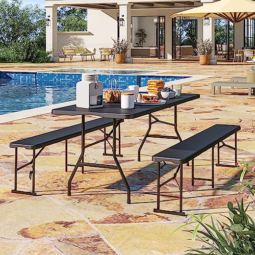 Snapklik.com : YITAHOME 2 Pack 6FT Folding Bench, Light Weight Portable ...