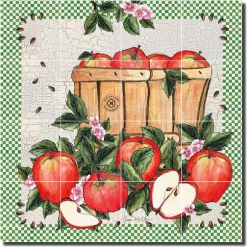 Apples for Friends by Sara Mullen - Fruit Art Ceramic Tile Mural 17" x ...