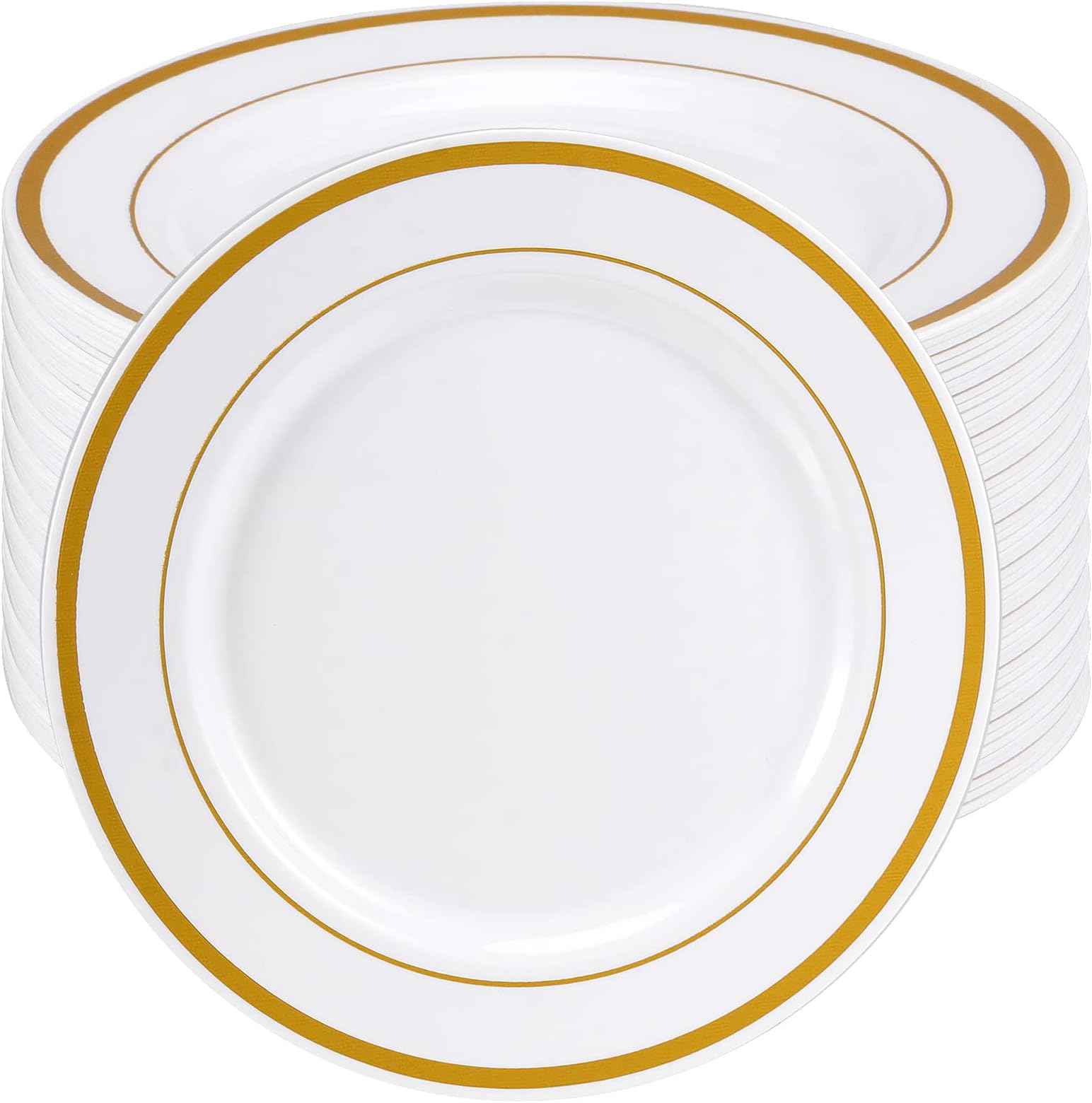 MATANA 120 Premium Clear Plastic Plates with Gold Glitter - 60 26cm ...
