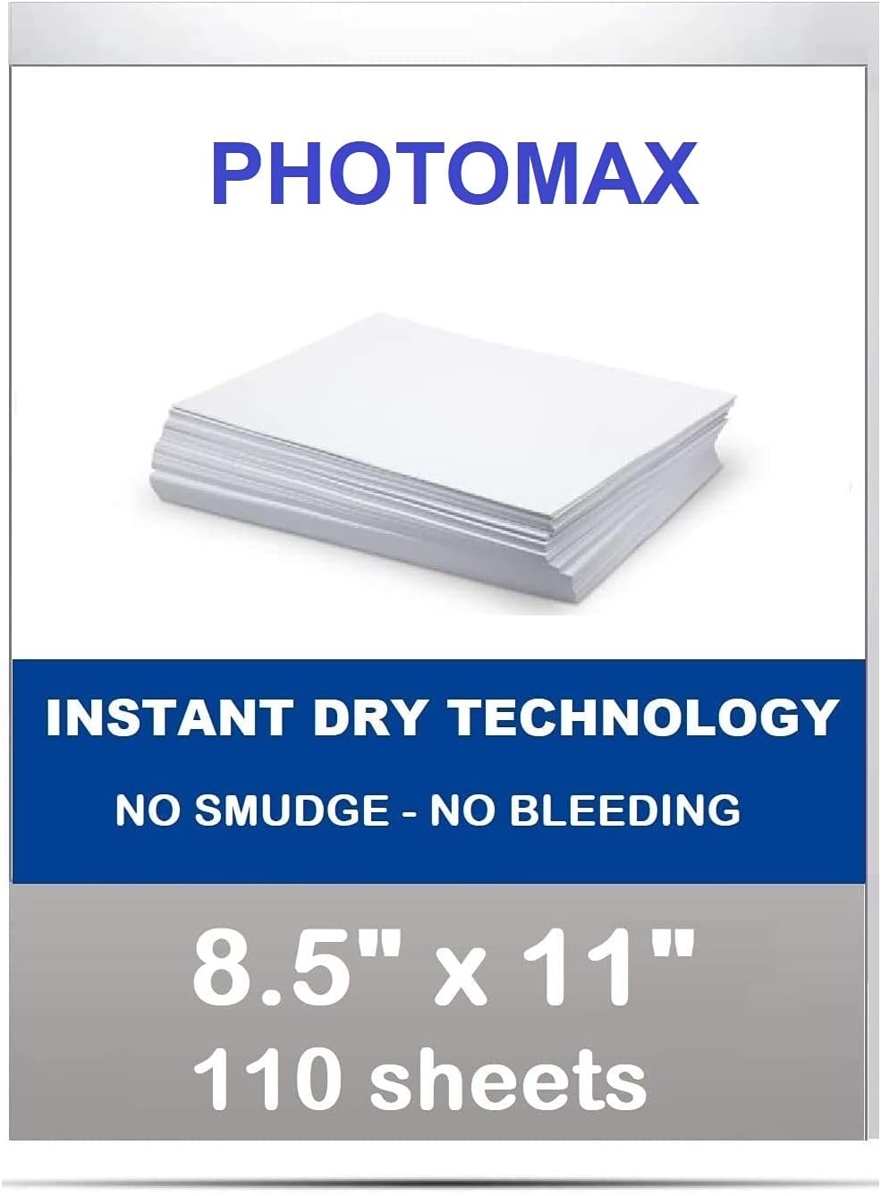PHOTOMAX – Papel fotográfico de sublimación tamaño 8,5 x 11 (110 hojas ...