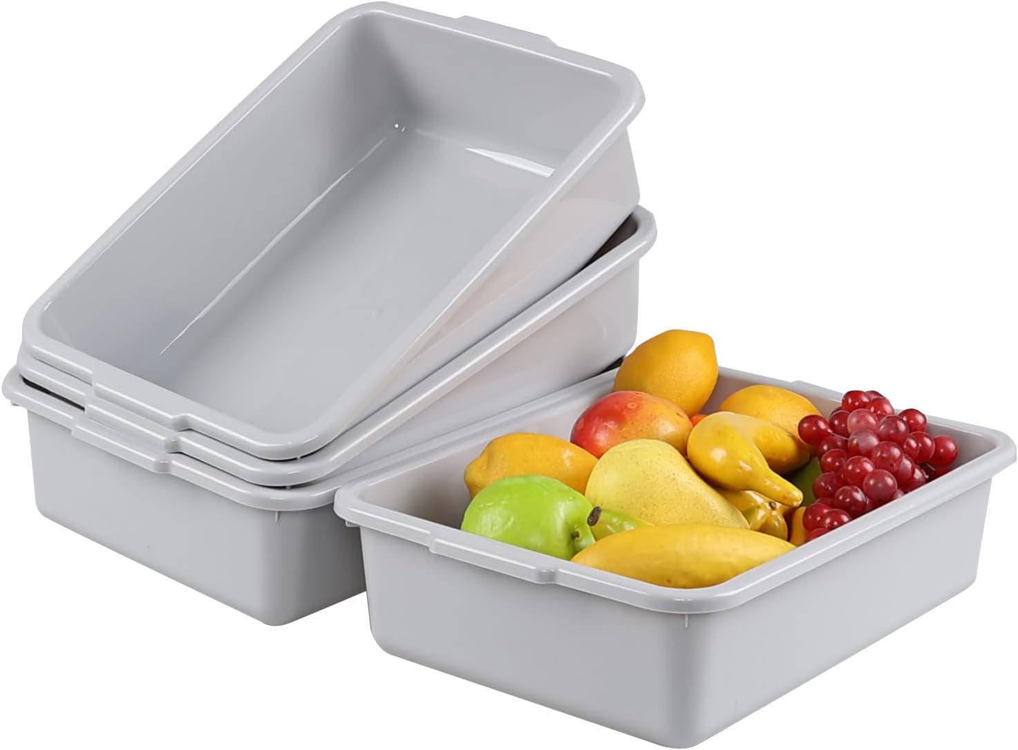 Amazon.com: Doryh 4-Pack Commercial Bus Tub Box, 8 L Small Dish Pans ...