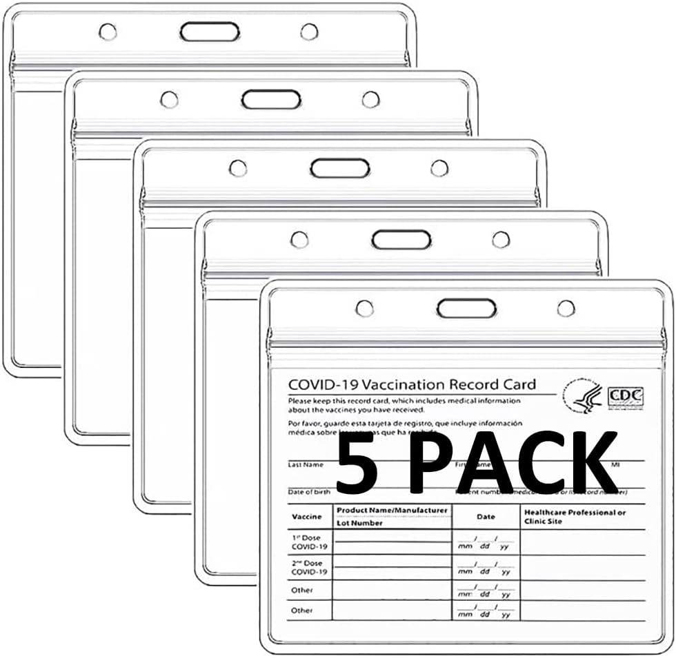 Amazon.com : Cvvily Vaccine Card Holder, 5 Pack CDC Vaccination Card ...
