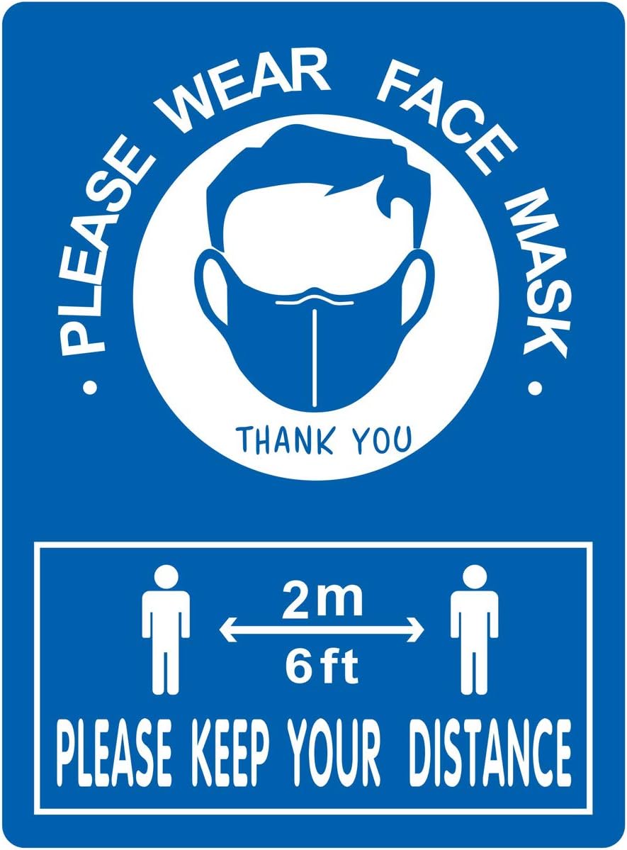 A4 Safety Signs - Wear Masks & Keep Distance (20 Philippines | Ubuy