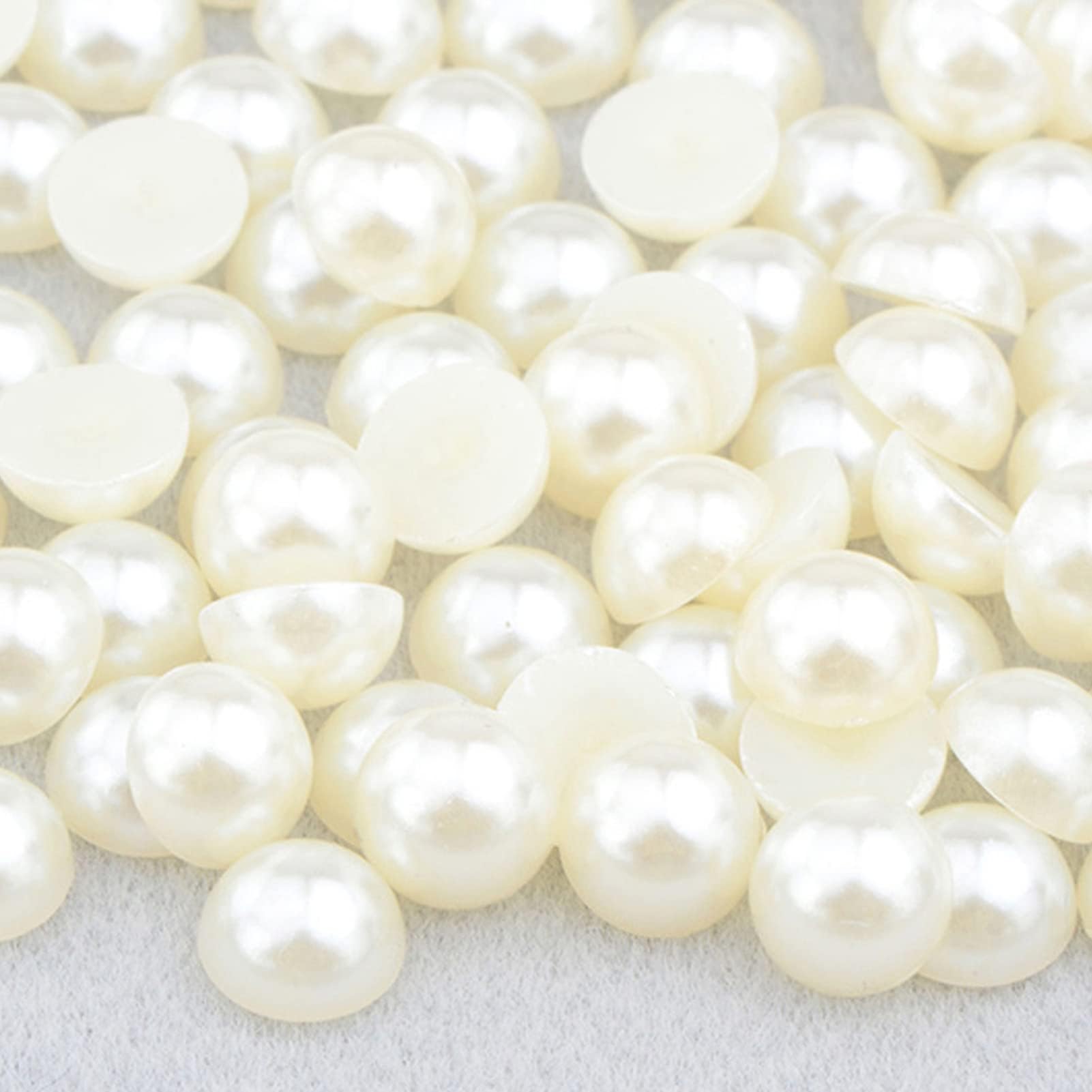 Amazon.com: Niziky 100PCS 18mm Large Flat Back Half Pearls, Ivory Big ...
