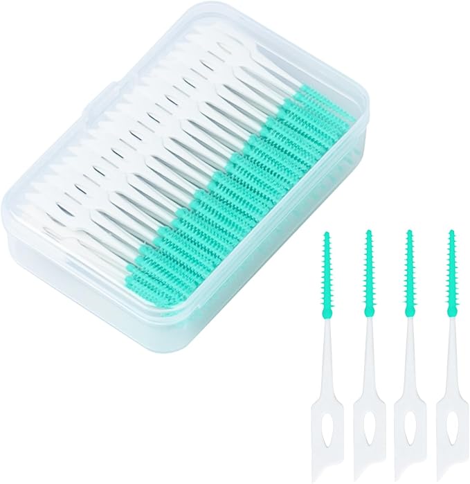 120 Pieces Interdental Brushes, Clean Between Teeth Silicone Dental ...