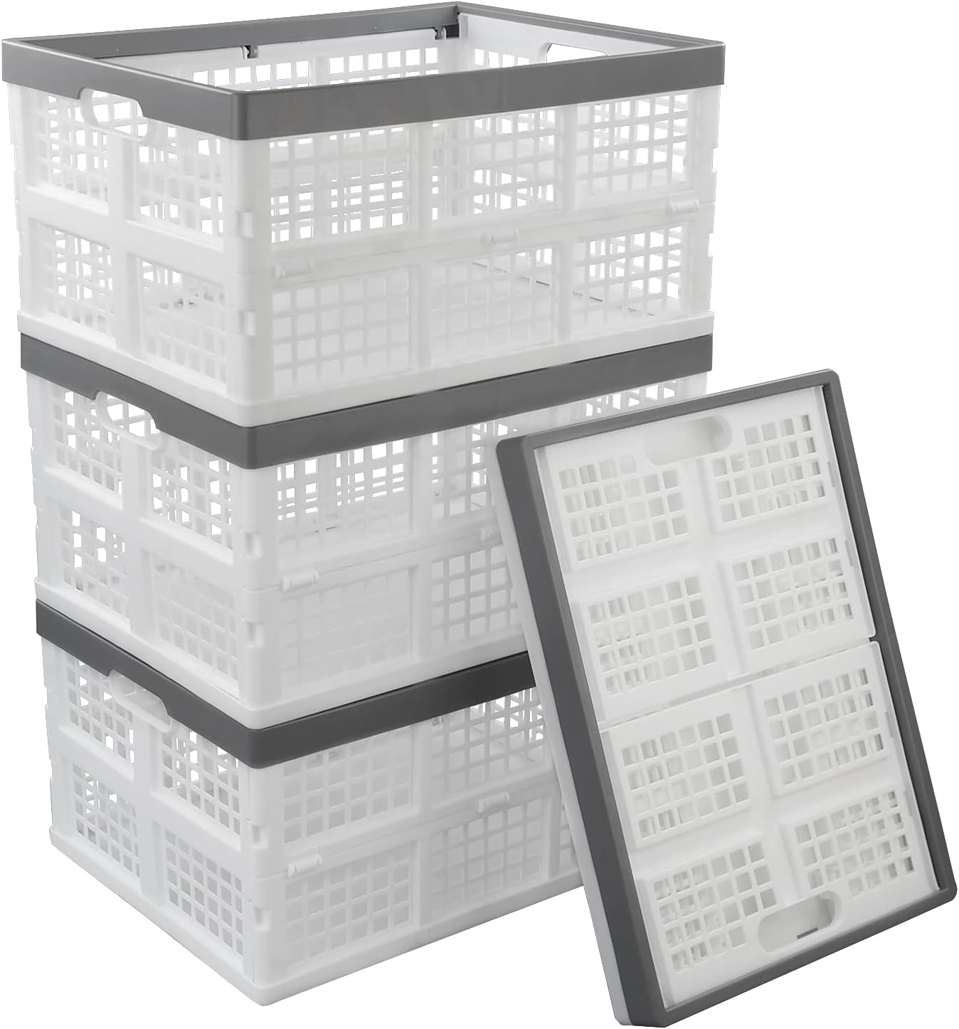 Amazon.com: Uumitty 4 Packs 30 L Plastic Collapsible Storage Basket ...