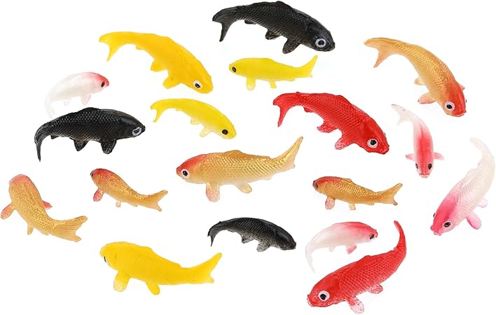Amazon.com: Xthrotsenk 20pcs Mini Fish, Fake Koi Fish Cute Miniature ...