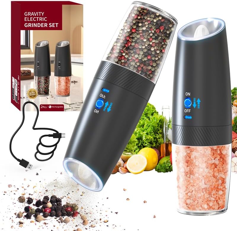 Amazon.com: SilPiment Electric Salt and Pepper Grinder Set – USB-C ...