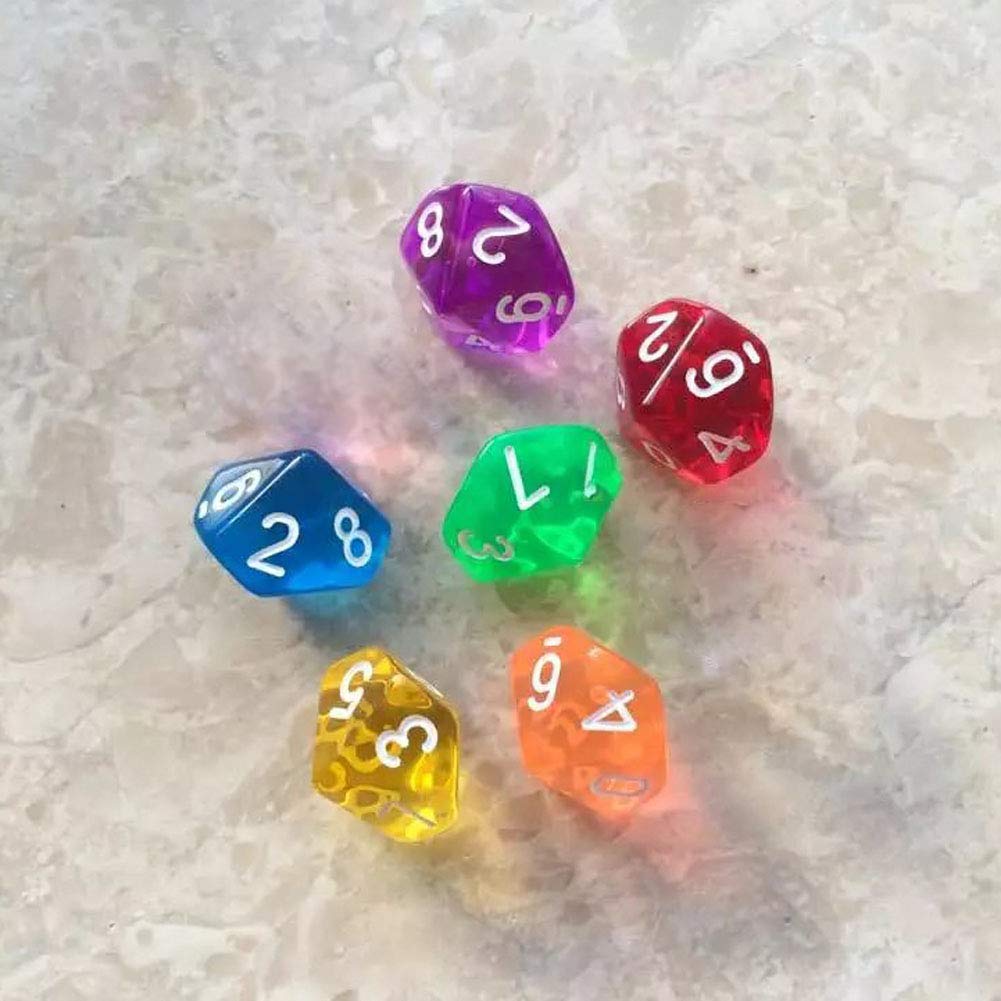 D10 Polyhedral Dice 10-Piece D10 Dice Set - 16mm Acrylic Ten-Sided ...