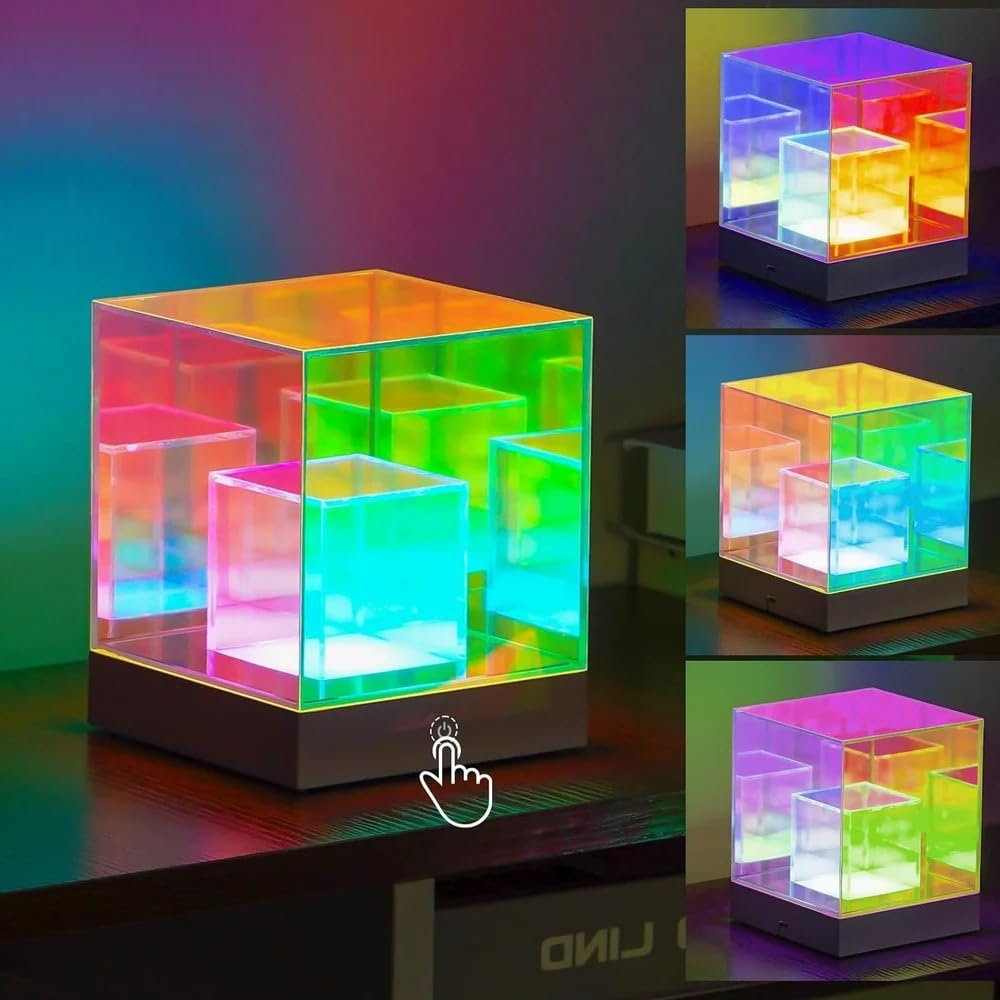 Dwiza Enterprise 3D Infinity Cube Acrylic RGB Lamp, Decorative USB ...