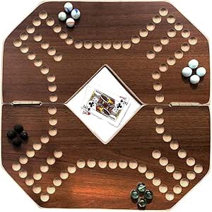 Amazon.com: Lebanese Wooden Jackaroo Board Game 2-4 Players Classic Marble & Card Game Strategic ...