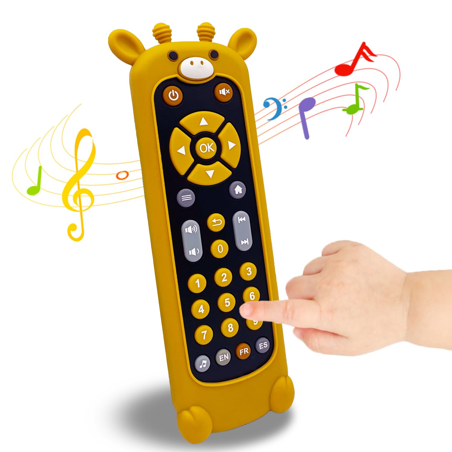 Amazon.com : Baby TV Remote Control Toy with Cute Giraffe Soft Silicone ...