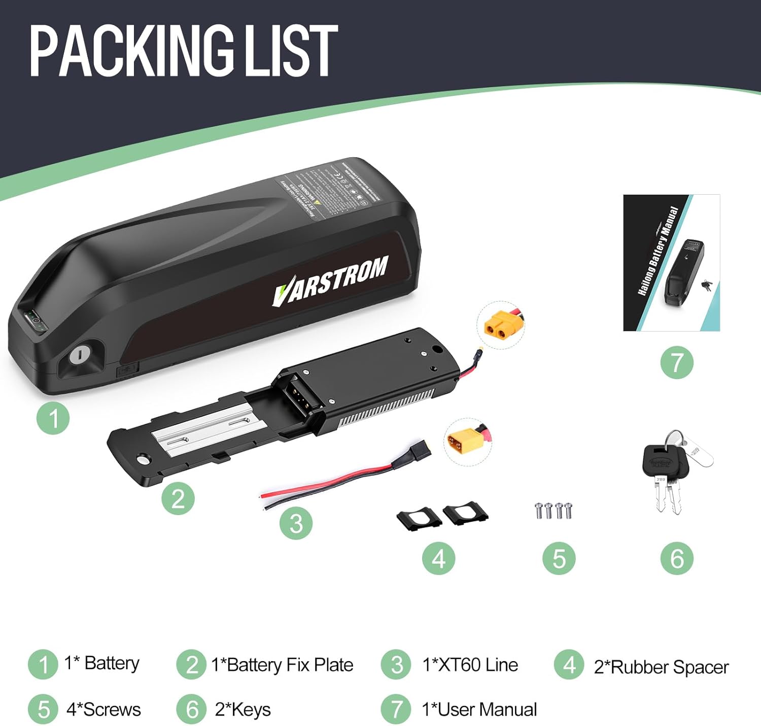 Bedienungsanleitung für den Varstrom 48V13Ah E-Bike-Akku