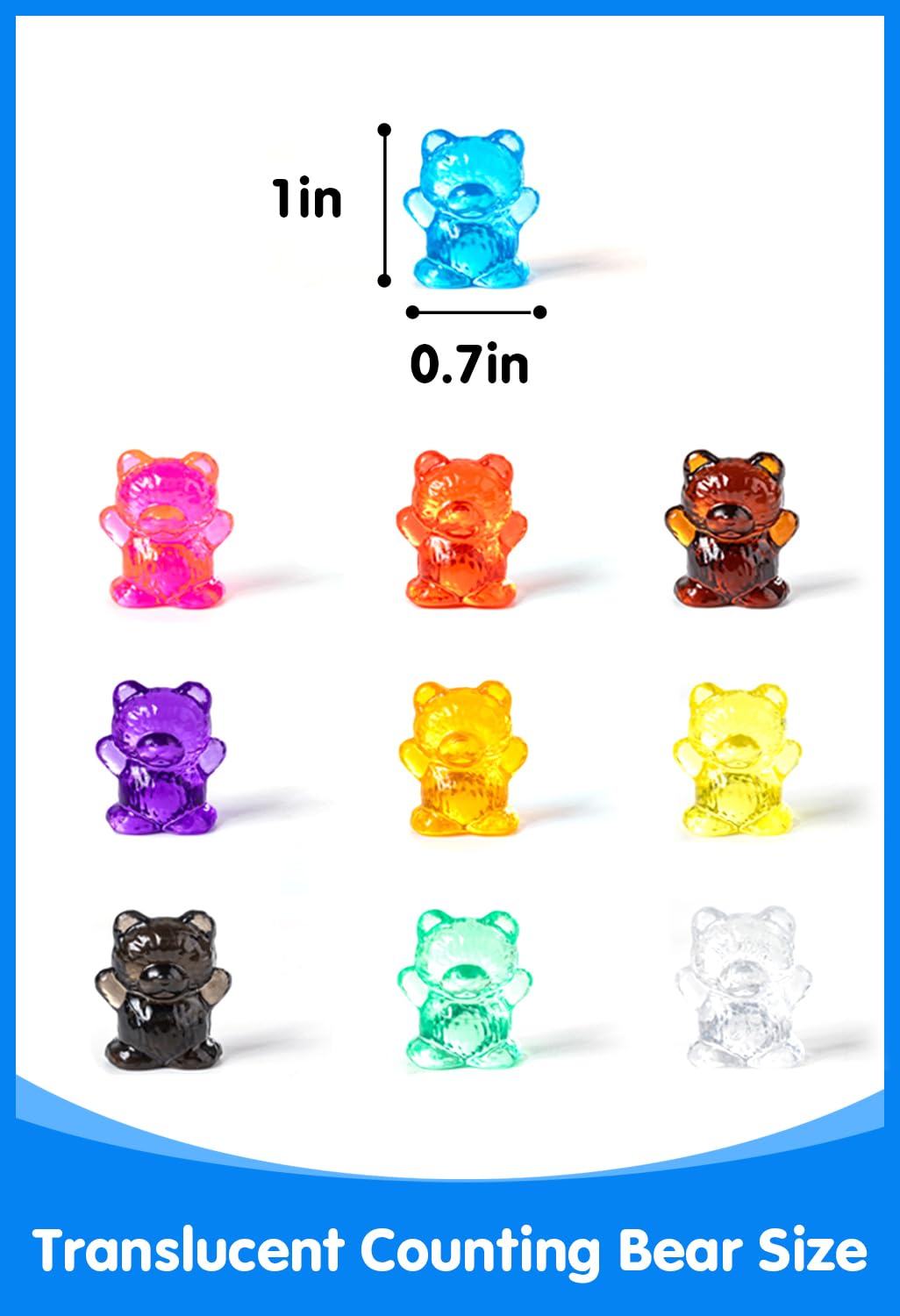 Snapklik.com : 100 Pcs Translucent Bear Counters - 10 Colors ...