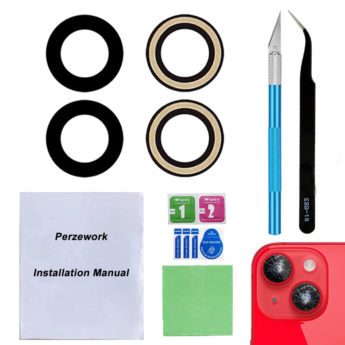 Amazon.com: Perzework OEM Back Rear Camera Lens Glass Replacement for ...