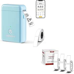 Amazon.com : ORGBRO X1 Label Maker with 4 Roll Genuine Thermal Label ...