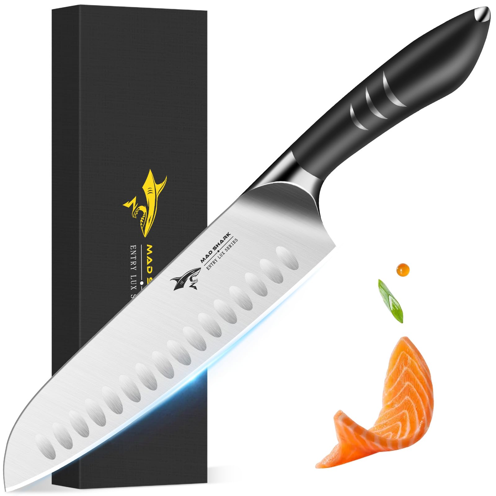 Amazon.com: MAD SHARK Santoku Knife 8 Inch Chef Knife Ultra Sharp Asian ...