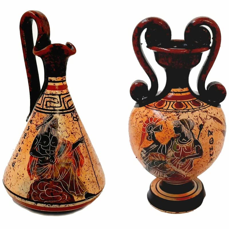 Amazon.com: Handmade Greek Pottery Vases: Poseidon & Athena Amphora Set ...