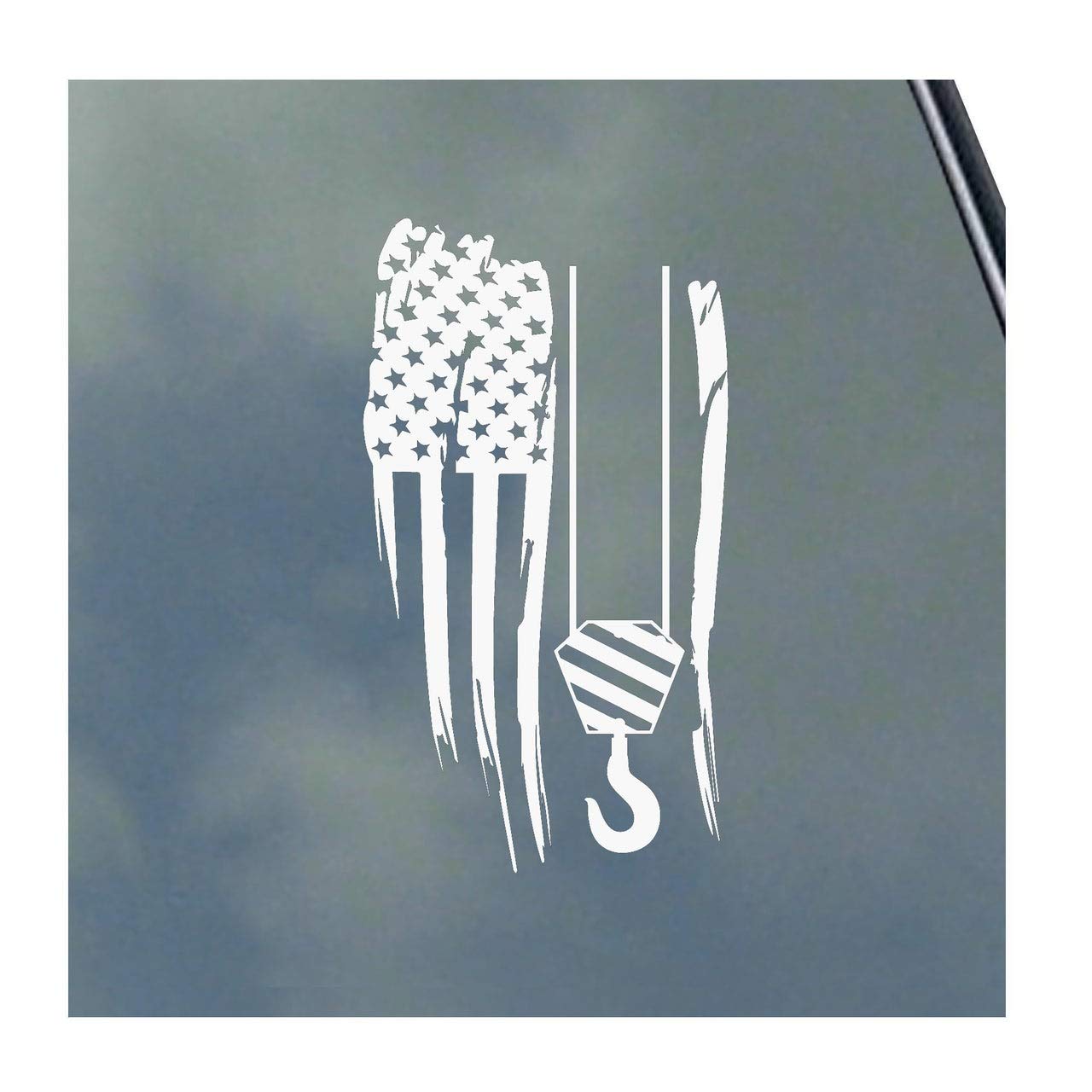 Amazon.com: Crane Flag Vinyl Sticker Decal Operator Heavy Construction ...