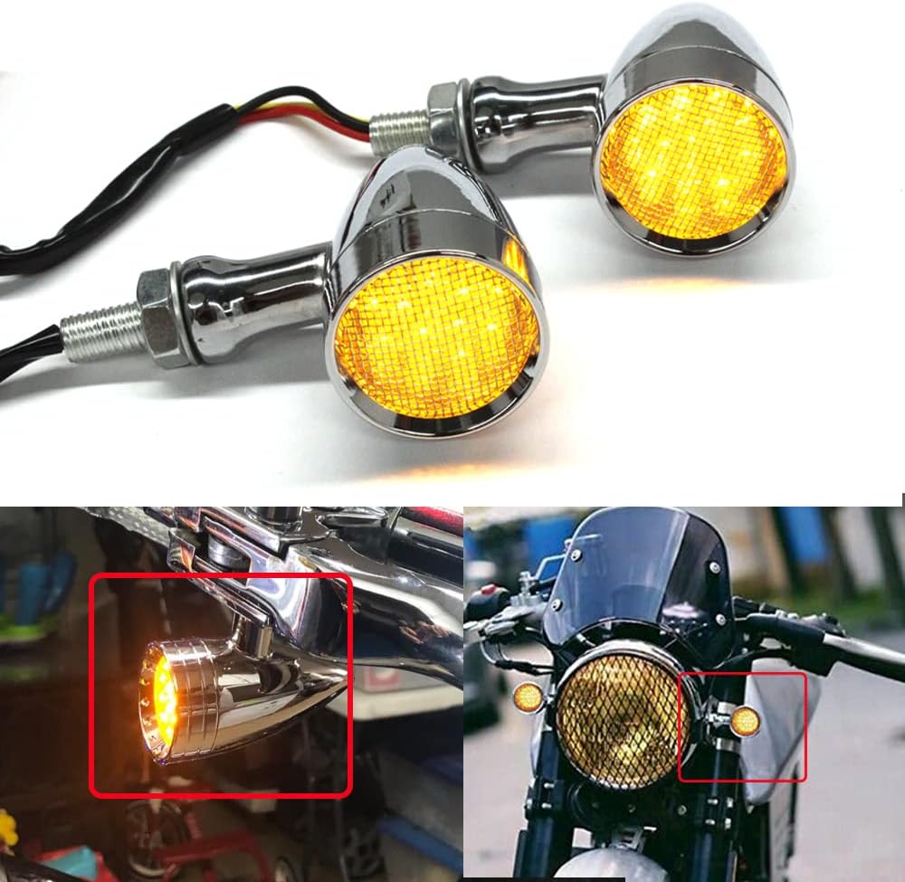 Amazon.com: FATECIM Custom 2Pcs Motorcycle LED Turn Signal Lights with ...