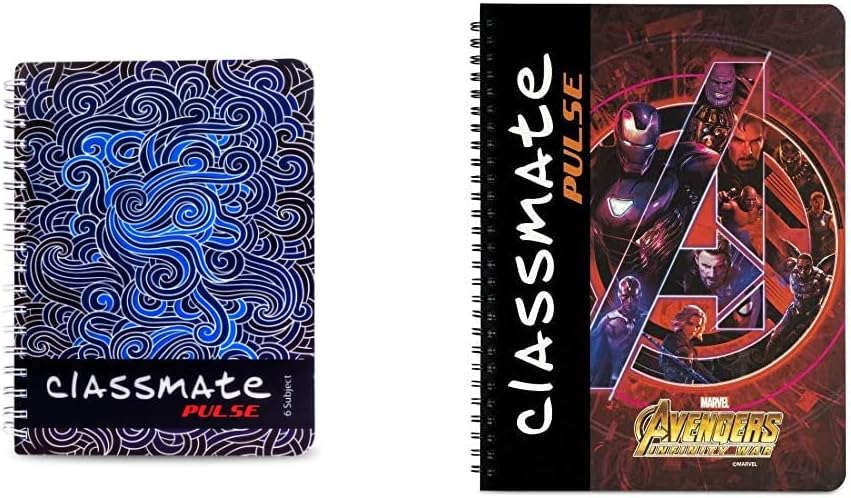 Classmate Pulse 6 Subject Notebook - Unruled, 300 Pages, Spiral Binding ...