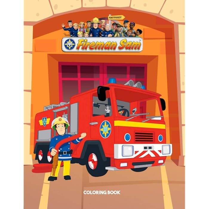 Buy Fireman Sam Coloring Book: 50+ GIANT Coloring Pages with Premium ...