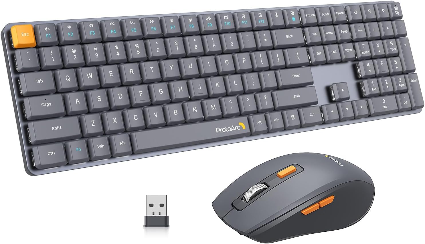 Amazon.com: ProtoArc Mechanical Keyboard and Mouse, MECH KM200 2.4G ...