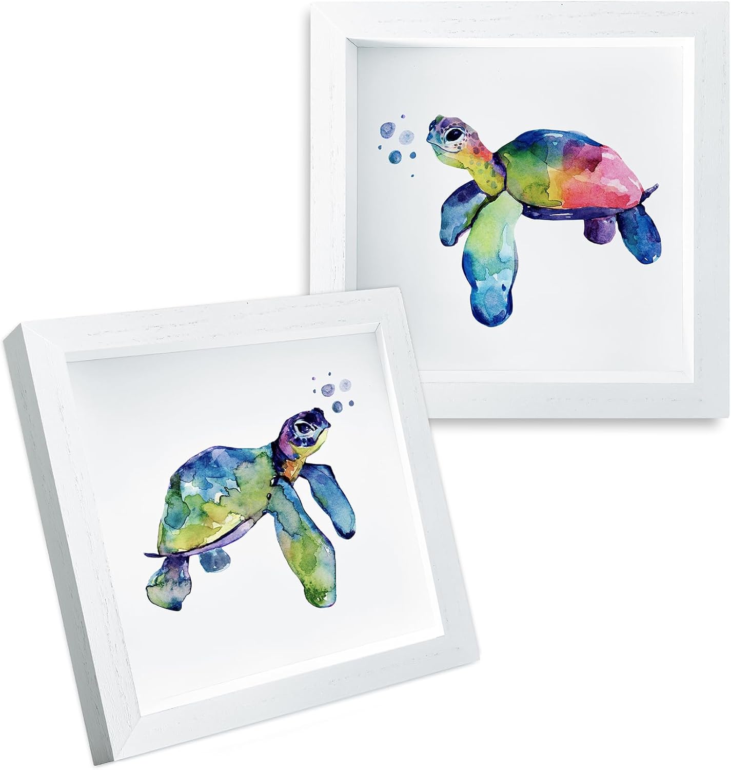 Amazon.com: TideAndTales Sea Turtle Decor (9"x9") - Sea Turtle Bathroom ...