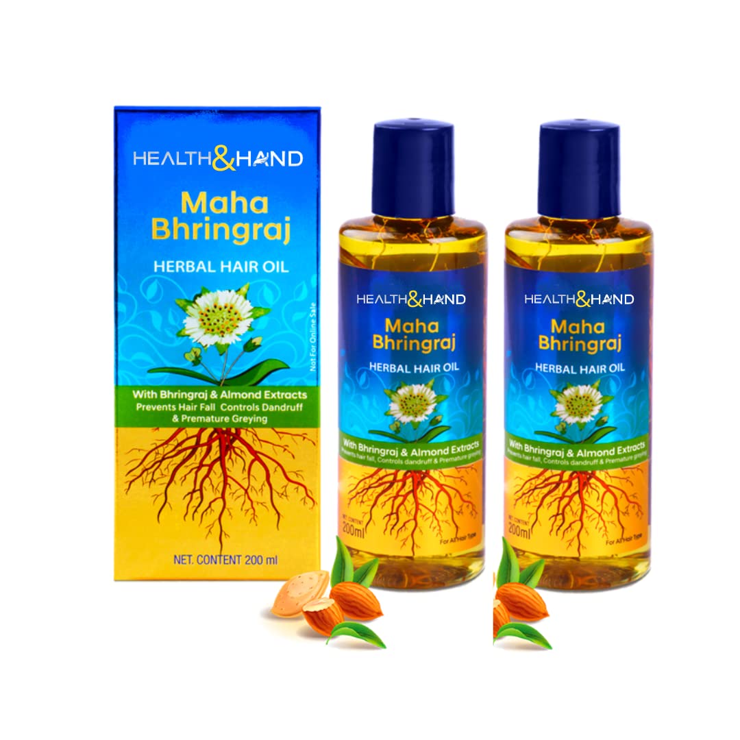 Buy HEALTH HAND Maha Bhringraj Oil | Promotes Hair Growth (200ml - 2 ...