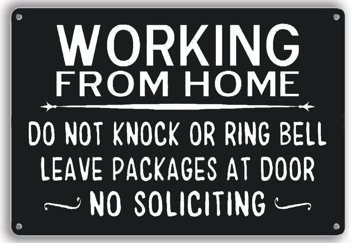 Working from Home Sign Do Not Knock or Ring Bell Leave Packages at Door ...