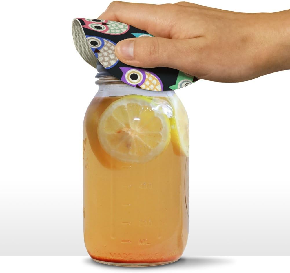 Owls Cute Pattern Round Rubber Non-Slip Jar Gripper Lid Opener ...